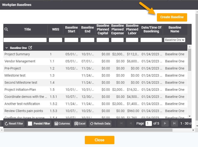Baselines can now be named and other baseline improvements – Knowledge Base