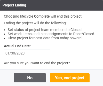 Auto-populate a project's Actual End Date when canceling or completing a project – Knowledge Base