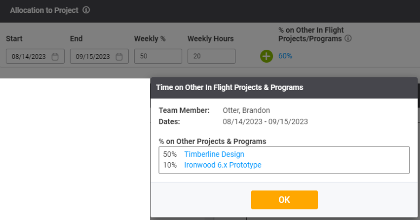 Visibility into % on Other In Flight Projects/Programs – Knowledge Base
